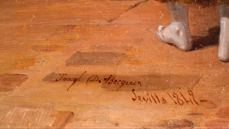 Joaquín Domínguez Bécquer - "Dancers in a Courtyard", 19th Century Oil ...