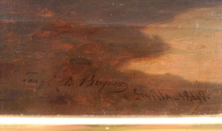 Joaquín Domínguez Bécquer - "The Card Game", 19th Century Oil on Canvas ...