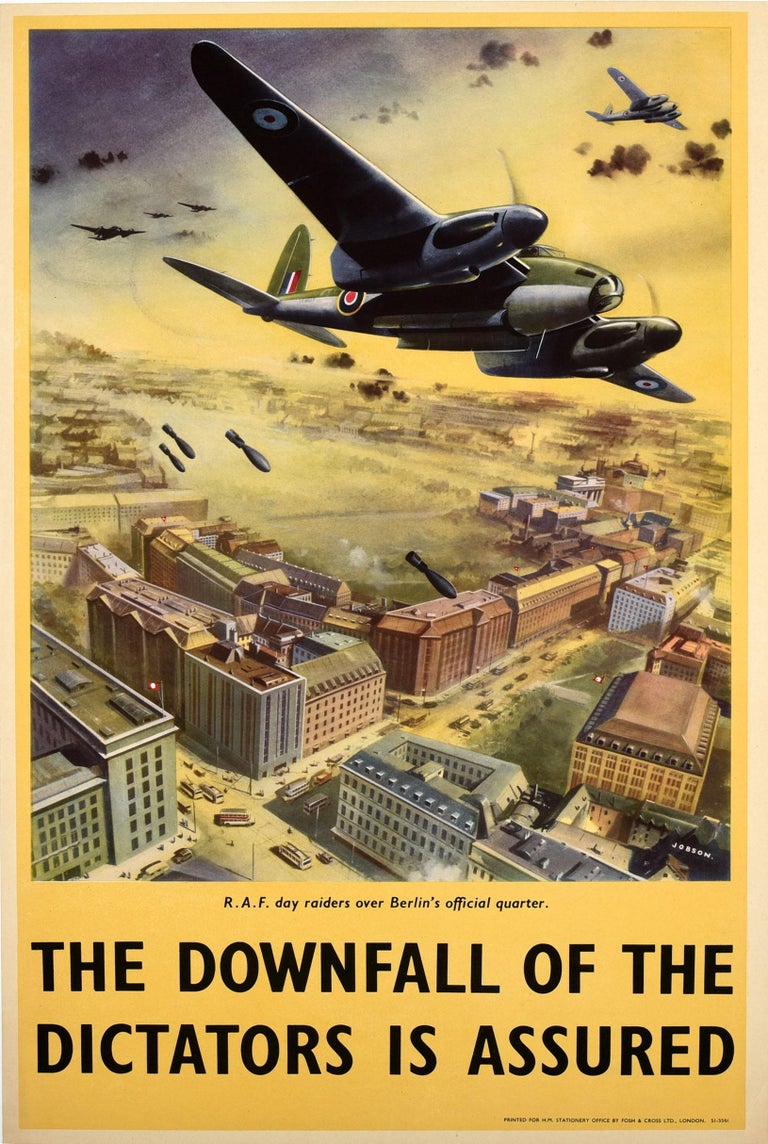 Jobson - Original Vintage WWII Poster The Downfall Of The Dictators Is ...