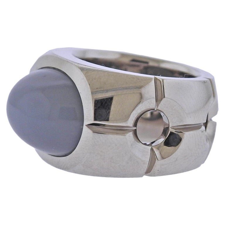 Jochen Pohl Grey Moonstone Gold Ring For Sale at 1stDibs