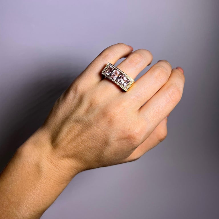 Jochen Pohl Morganite and Diamond Ring in 18 Karat Rose Gold For Sale at 1stDibs | pohl diamond ...