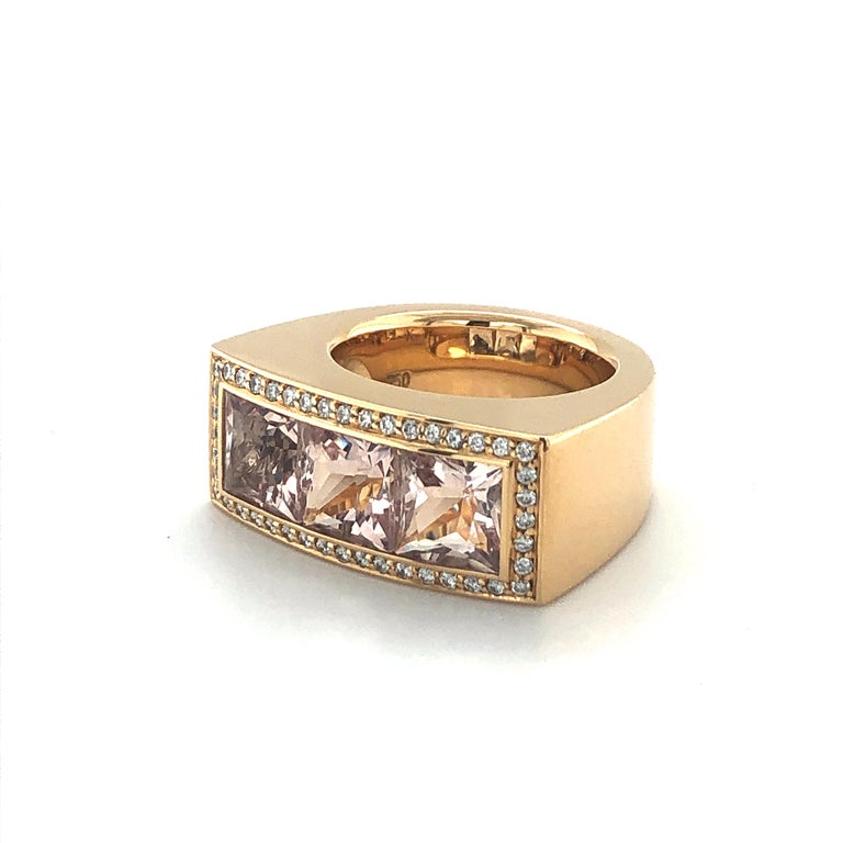 Jochen Pohl Morganite and Diamond Ring in 18 Karat Rose Gold For Sale at 1stDibs | pohl diamond ...