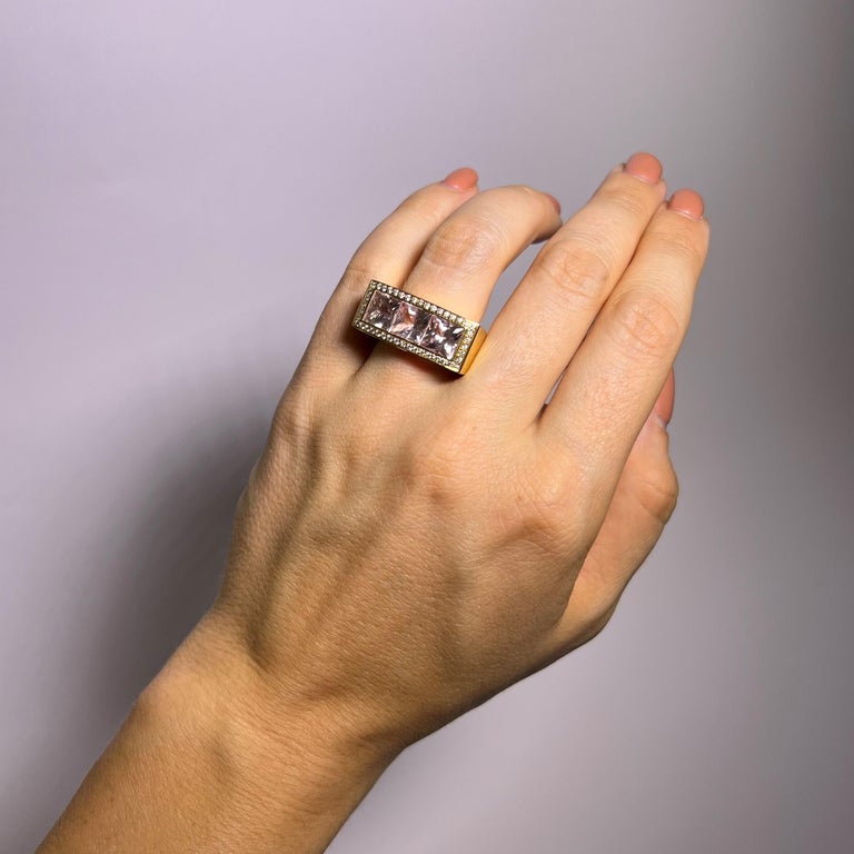 Jochen Pohl Morganite and Diamond Ring in 18 Karat Rose Gold For Sale at 1stDibs | pohl diamond ...