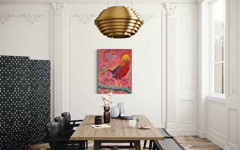 Jodi Bonasi - "Golden Pheasant in the Garden of Wishes"-Colorful ...