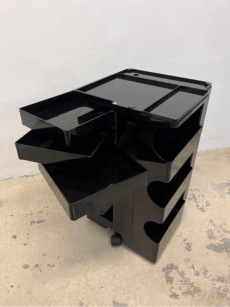 Joe Colombo Black Boby Trolley Cart on Wheels for Bieffeplast, 1960s ...
