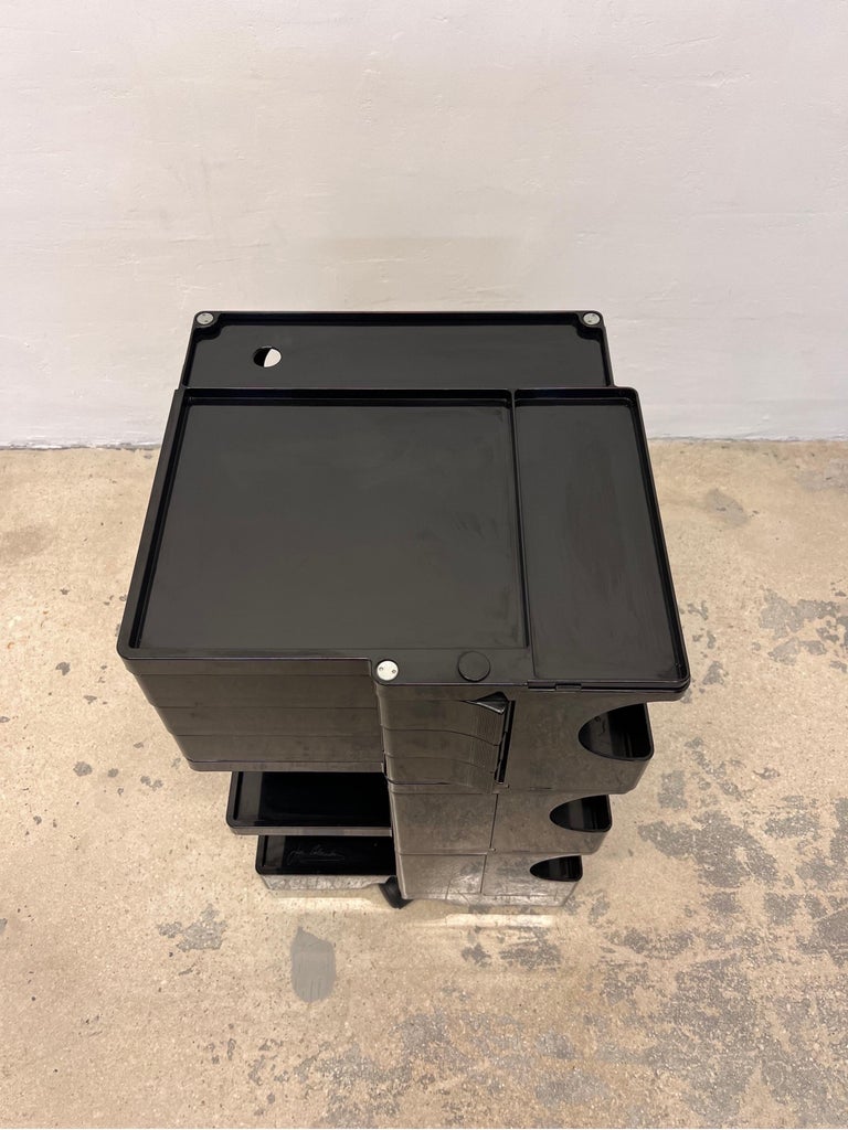 Joe Colombo Black Boby Trolley Cart on Wheels for Bieffeplast, 1960s ...