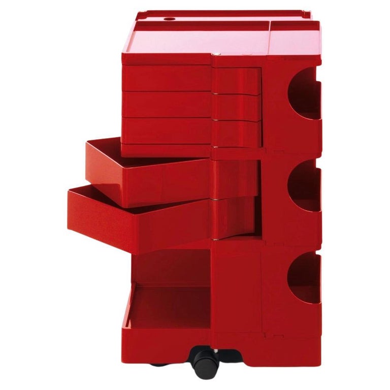 Joe Colombo 'Boby' Trolley 1970 Size M with 5 Drawers in Red for B-Line ...