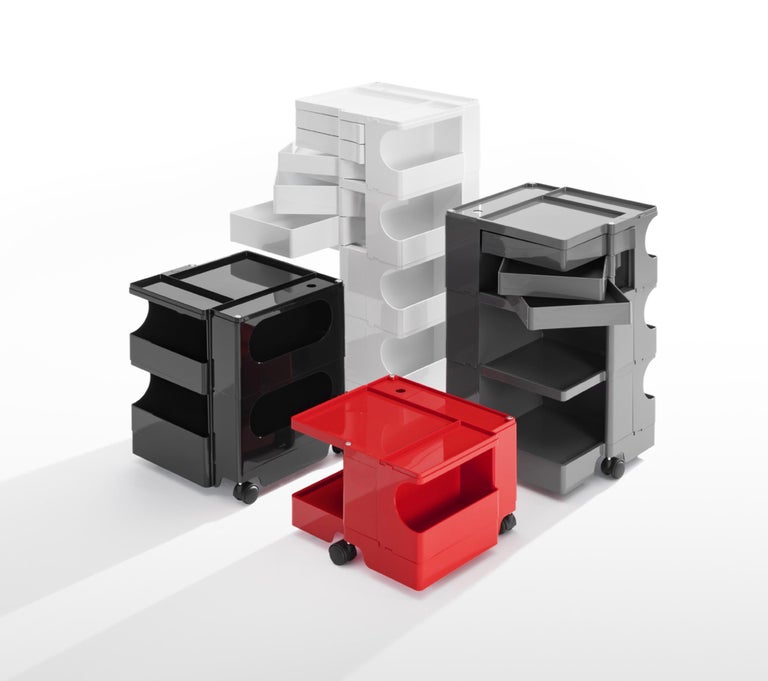 Joe Colombo 'Boby' Trolley 1970 with 2 Drawers in White for B-Line For ...