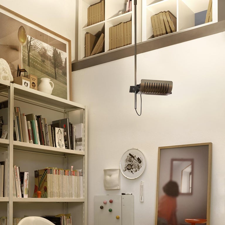 Joe Colombo Ceiling Lamp 'Colombo' 885 Anodic Bronze by Oluce For Sale ...