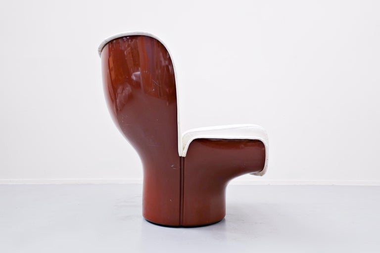 Joe Colombo "Elda" Armchair in White Leather and Red Structure, 1963 at ...