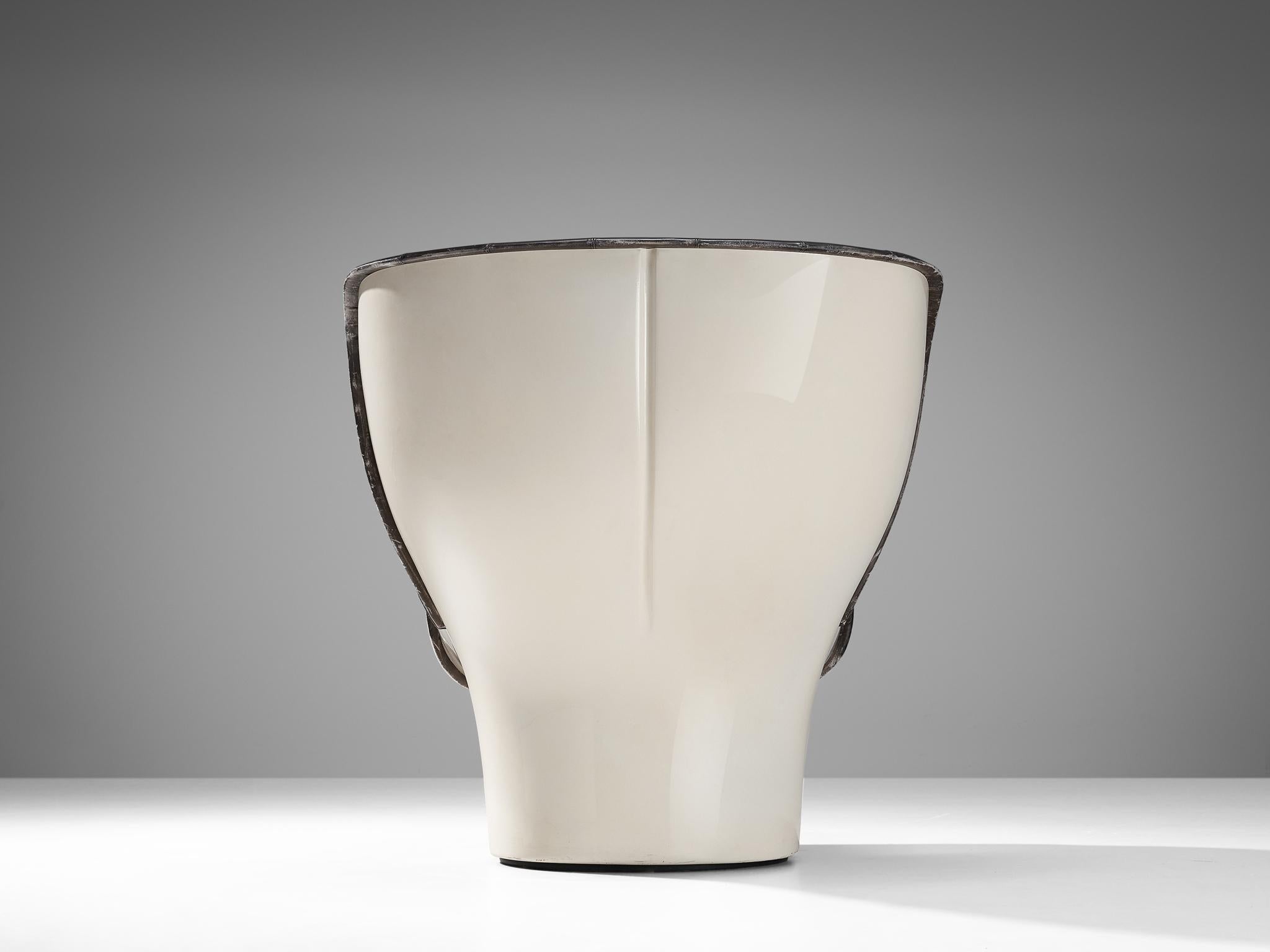 Joe Colombo Iconic ‘Elda’ Lounge Chair in Black Leather and Fiberglass ...