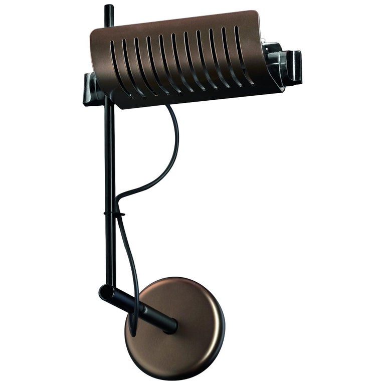 Joe Colombo Wall Lamp 'Colombo' Anodic Bronze by Oluce For Sale at 1stDibs