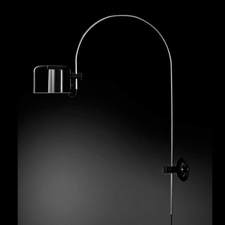 Joe Colombo Wall Lamp 'Coupé' Black by Oluce For Sale at 1stDibs