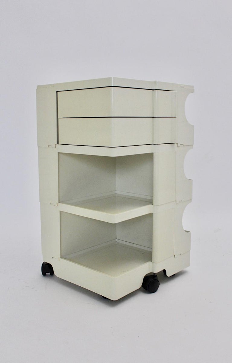 Joe Colombo White Vintage Plastic Boby High Portable Storage Container ...