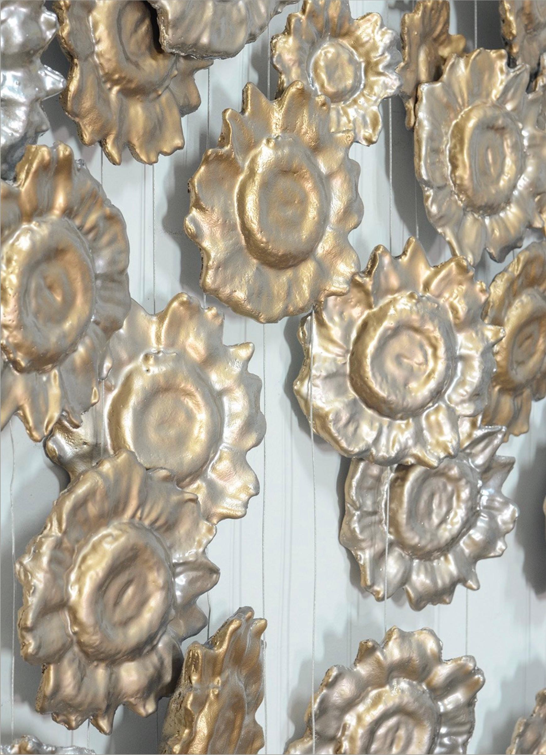 Joe Davidson - Large, Wall Installation, Gold, Silver, Sunflowers For ...