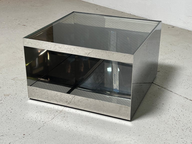 Joe D'urso Polished Stainless Steel Coffee Table For Sale at 1stDibs