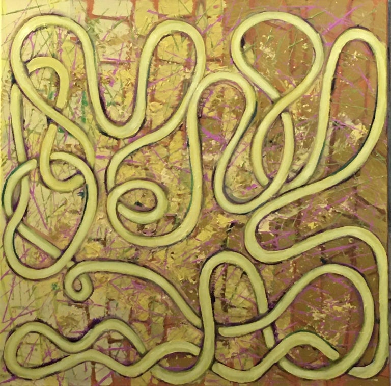 Joe Flaherty - Curious Yellow Line, Painting, Oil on Canvas For Sale at ...