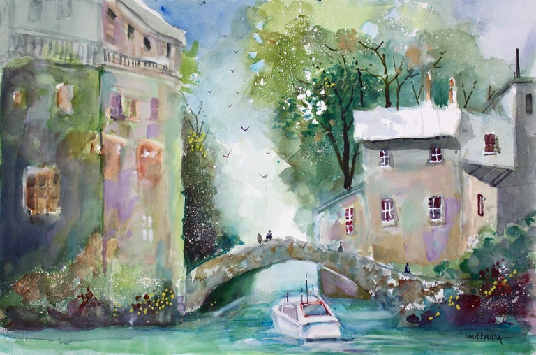 Joe Giuffrida - Lake Como, Original Painting For Sale at 1stDibs