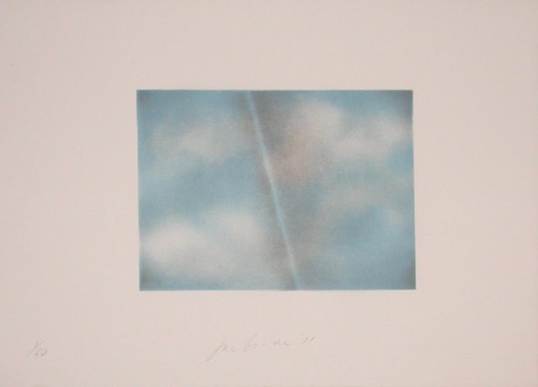 Joe Goode - Grey Folded Clouds - II Blue and white For Sale at 1stDibs