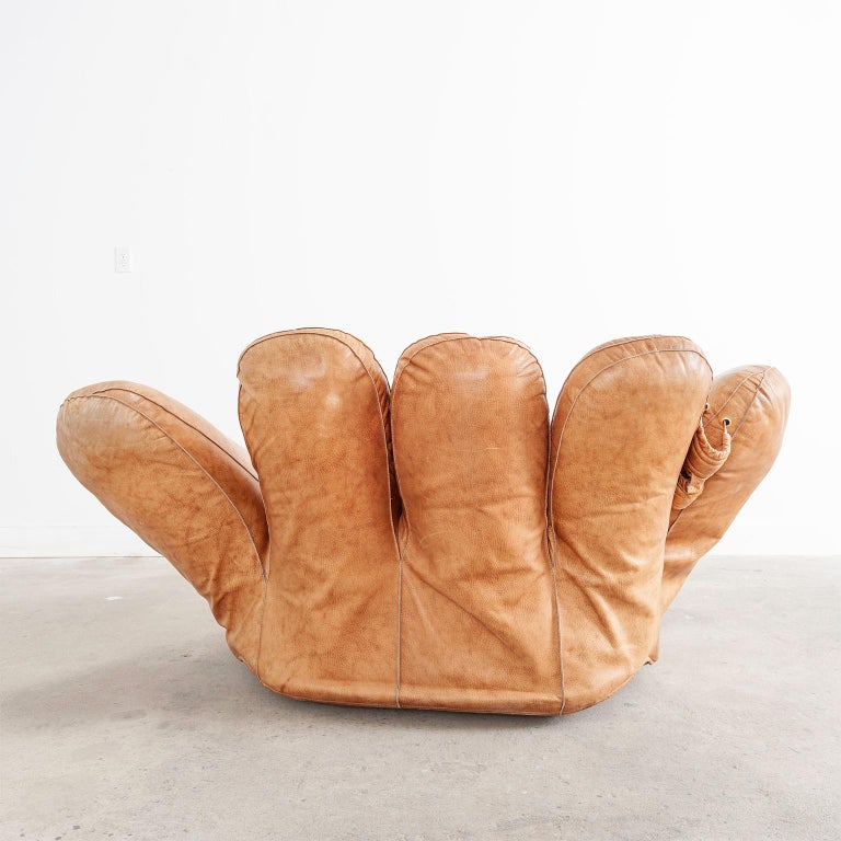Joe Leather Baseball Glove Chair by Poltronova For Sale at 1stDibs