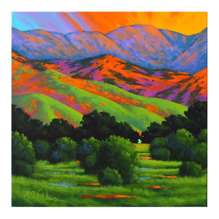 Joe Oakes - Contemporary Expressionist Landscape, "Foothills Meadow ...