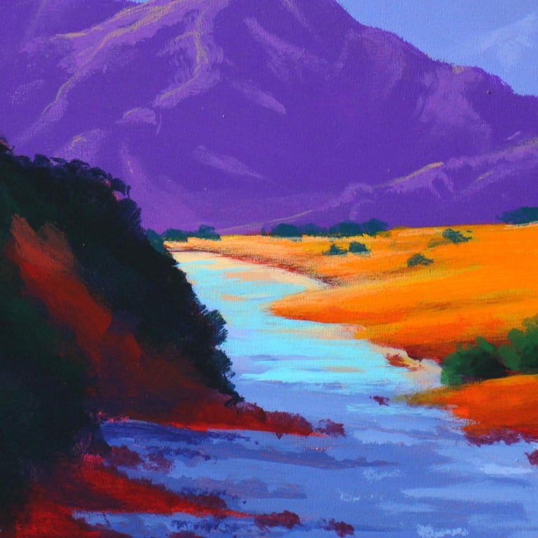 Joe Oakes - Expressionist Landscape Painting, "Mountain Creek II" at ...