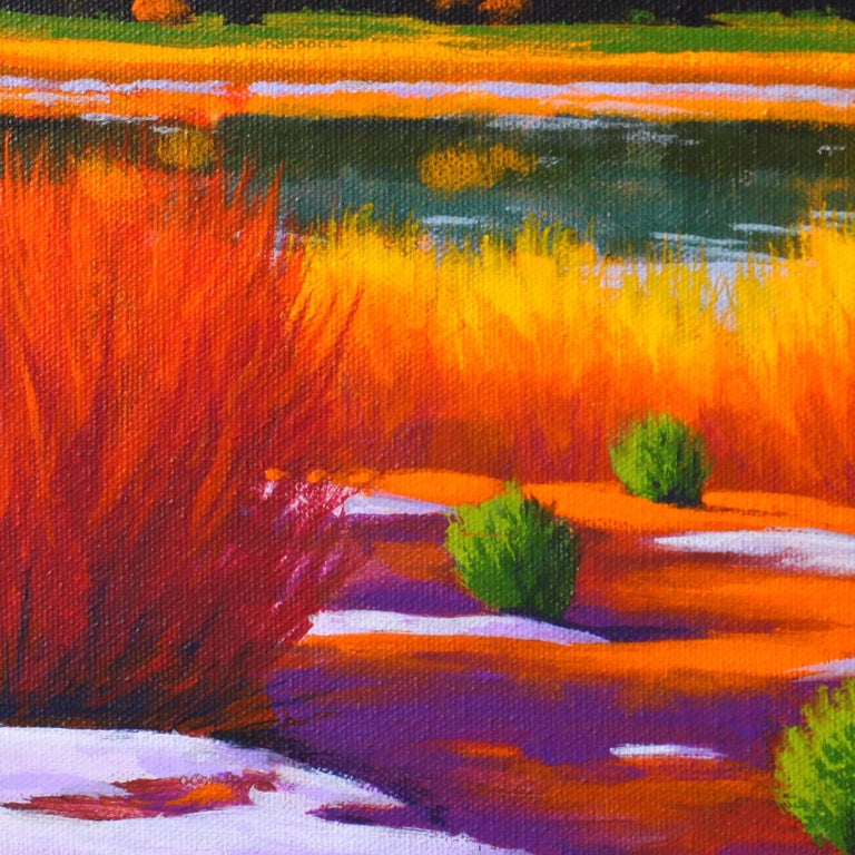 Joe Oakes - Colorful Expressionist Landscape, "Fall Mountain Lake" For ...