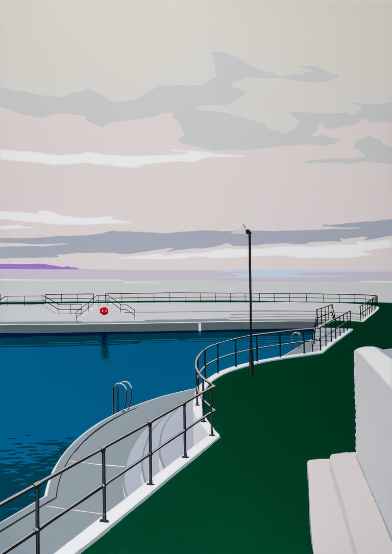 Joel Clark - Jubilee pool - Landscape collage For Sale at 1stDibs