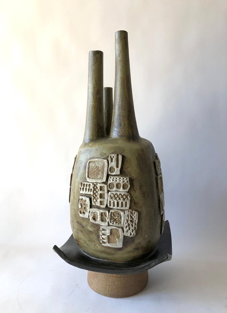 Joel Edwards California Modern Studio Pottery Triple Spouted Vessel ...