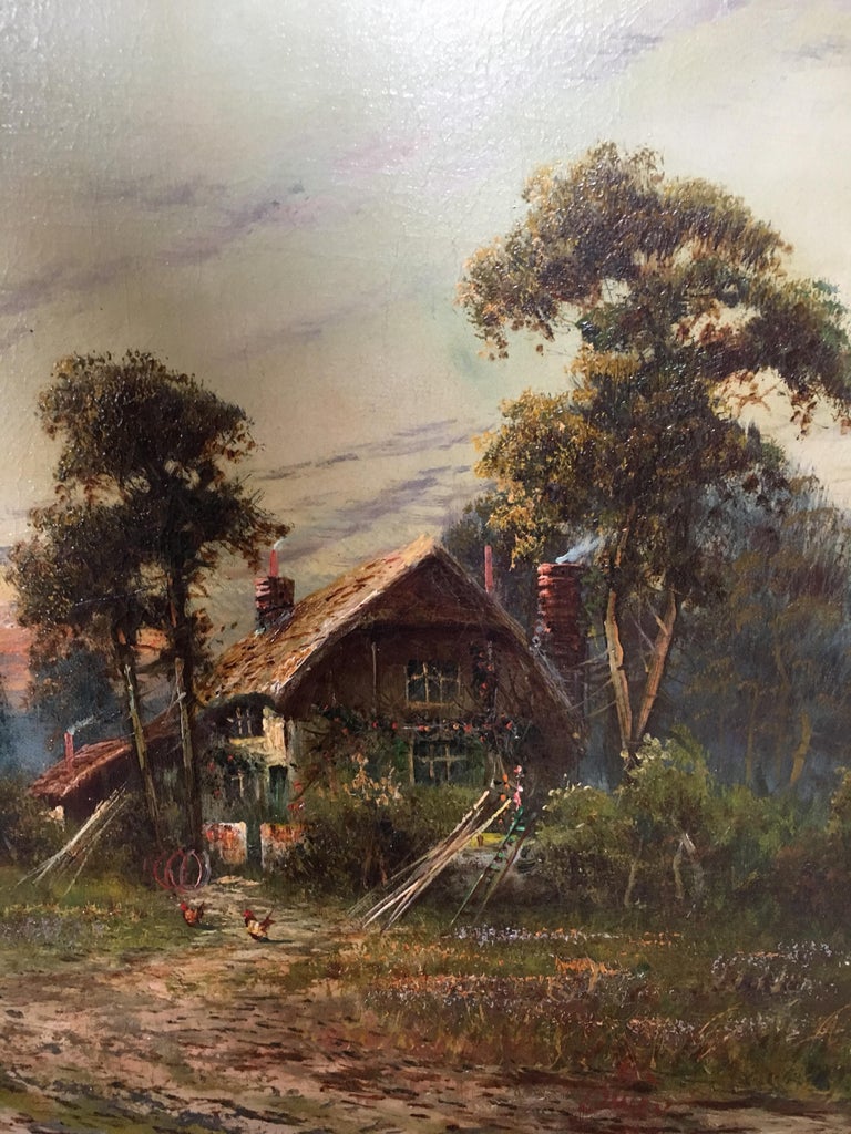 Joel Owen - Impressionist Landscape, Dilapidated Farmhouse, Signed at ...