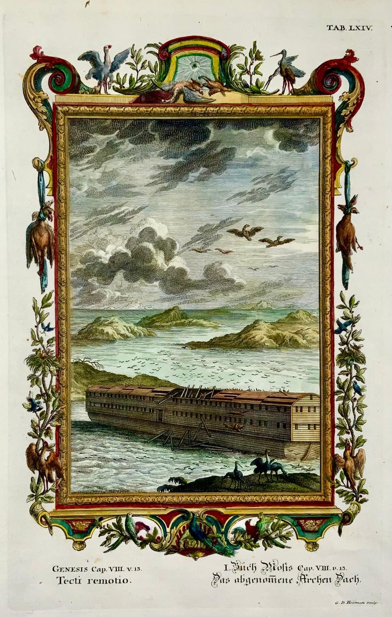 Joh. Jak. Scheuchzer, Bible Engraving, Noah’s Ark, Folio, Hand Coloured ...