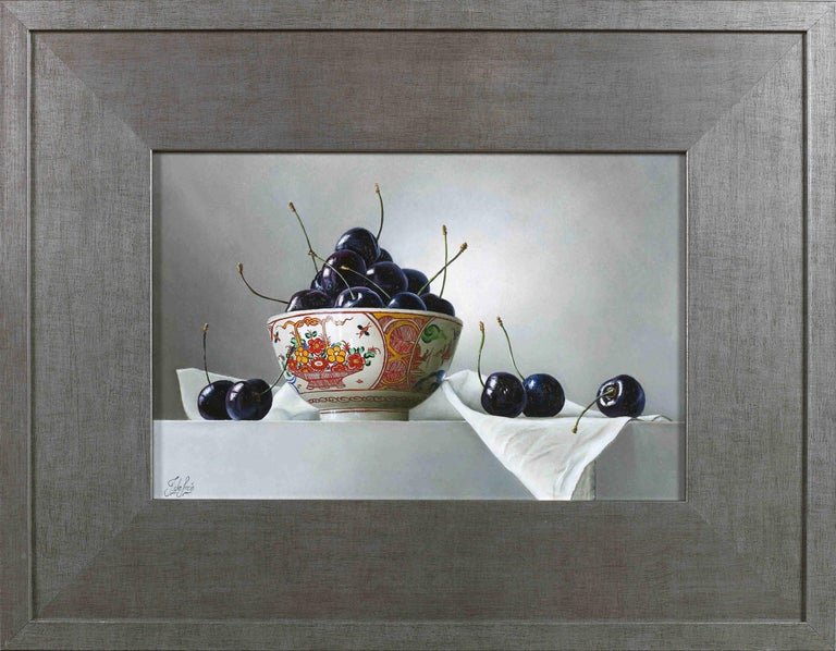 Johan de Fre - 'Black Cherries in a Chinese Bowl' by contemporary Dutch ...