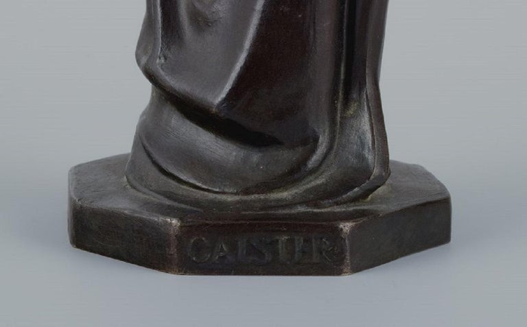Johan G. C. Galster, Danish Sculptor, Bronze Figure of Virgin Mary and ...