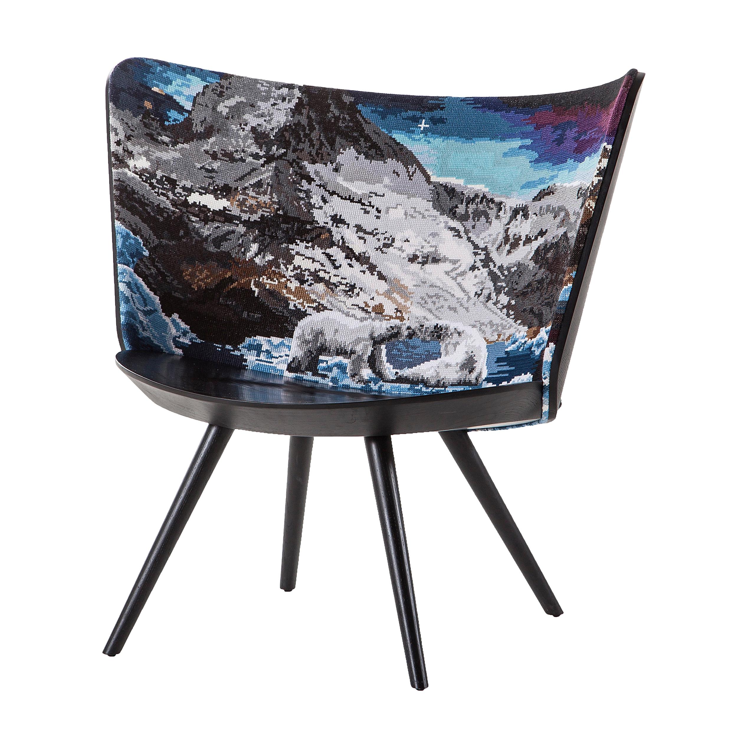 Johan Lindstèn Winter Embroidery Armchair in Solid Ash and Foam for ...