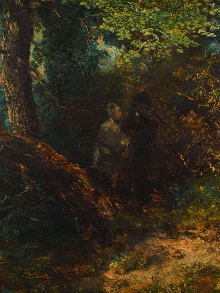 Johan Mari Henri ten Kate - Pick-nicking couple under the large tree ...
