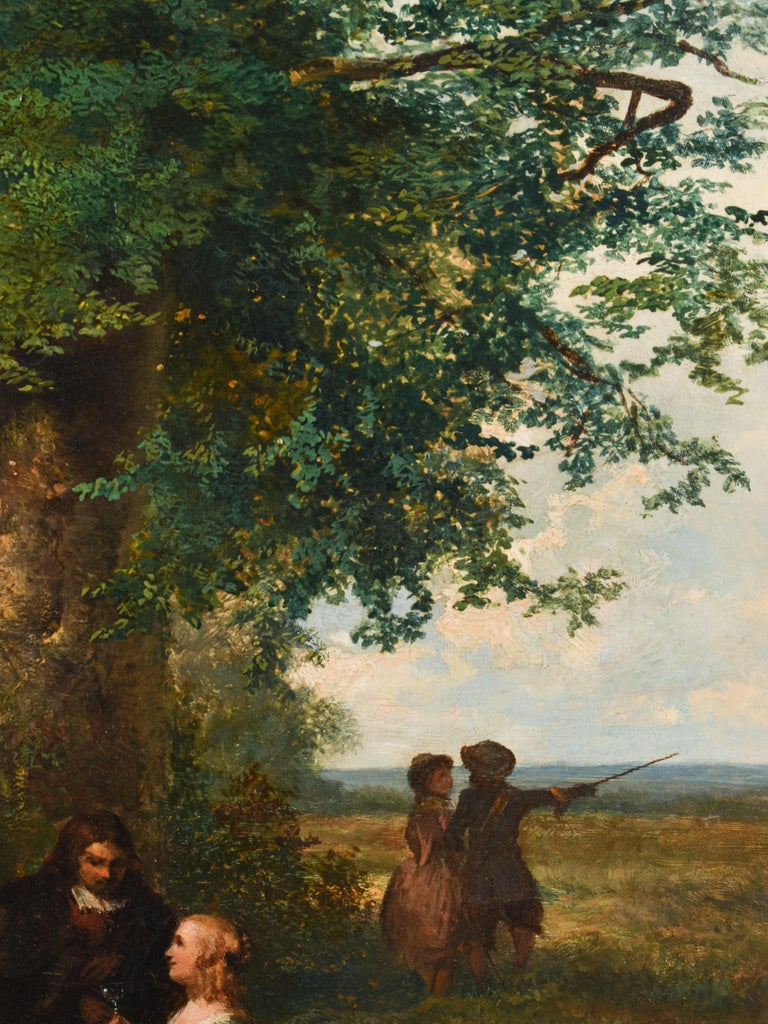 Johan Mari Henri ten Kate - Pick-nicking couple under the large tree ...