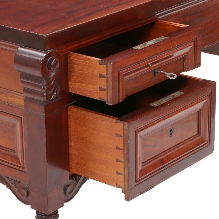 Johan Rohde Freestanding Desk of Solid Cuba Mahogany, 1900 C.B. Hansens ...