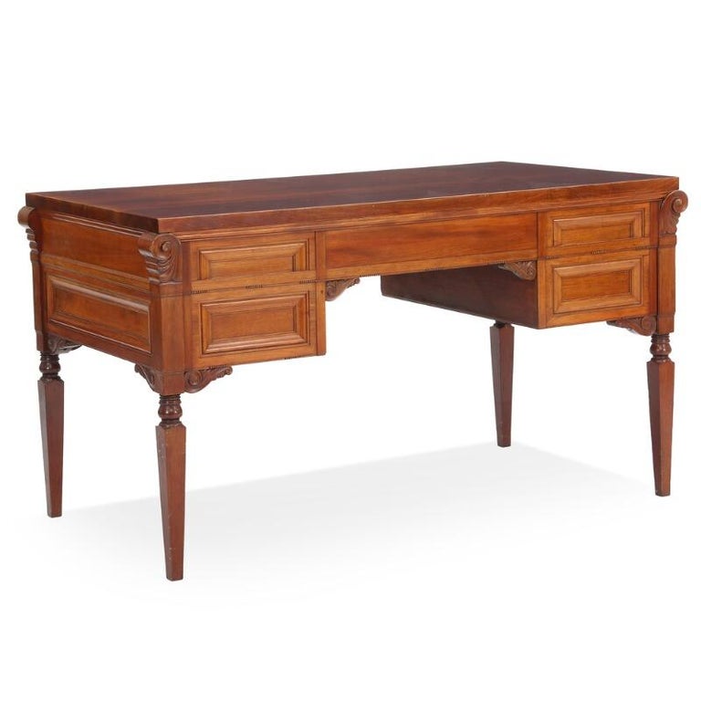 Johan Rohde Freestanding Desk of Solid Cuba Mahogany, 1900 C.B. Hansens ...