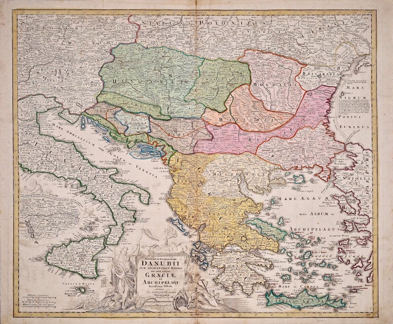 Johann Baptist Homann - Carte Homann du 18e siècle, colorée à la main ...