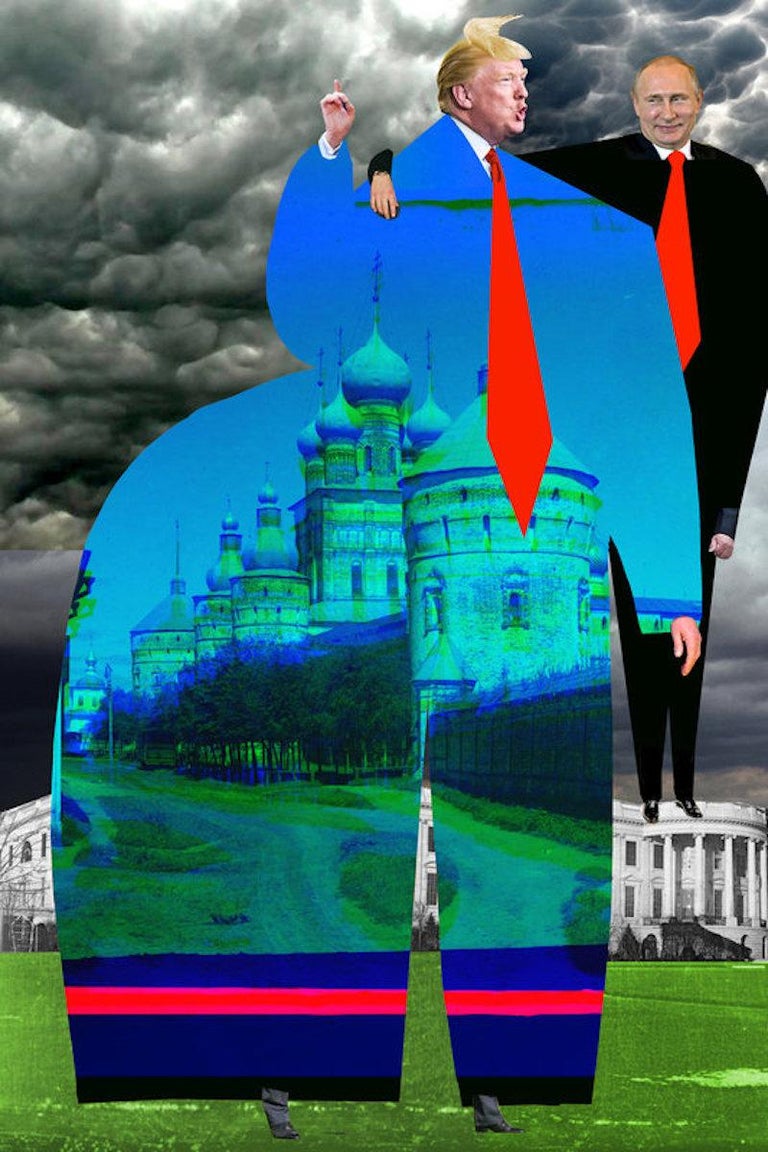Johanna Goodman - Plate No. 254 (Abstract, Collage, Trump, Putin) For ...