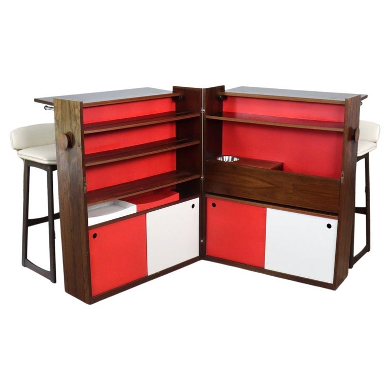 Ensemble de meuble de bar pliant de Johannes Andersen et Erik Buch par ...