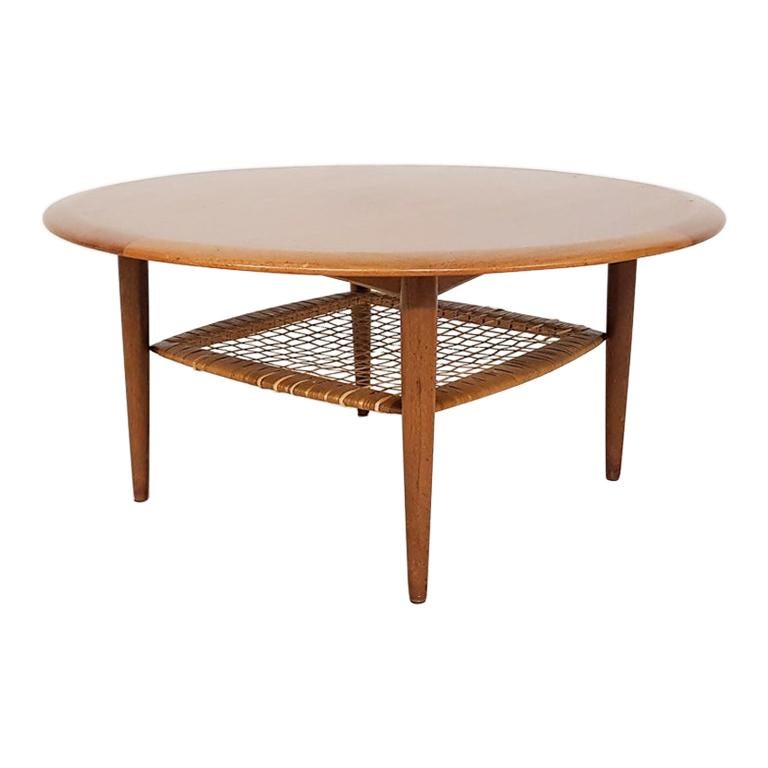 Johannes Andersen for CFC Silkeborg Teak Round Coffee Table, Denmark, 1960s at 1stDibs
