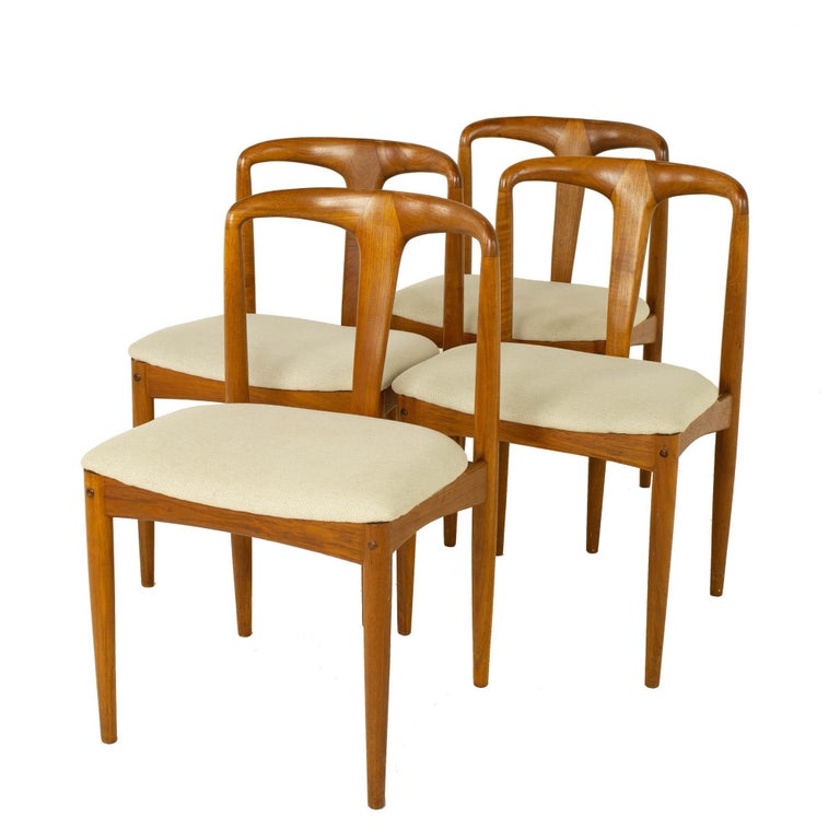Johannes Andersen Juliane Style D-Scan Mid Century Teak Dining Chairs ...