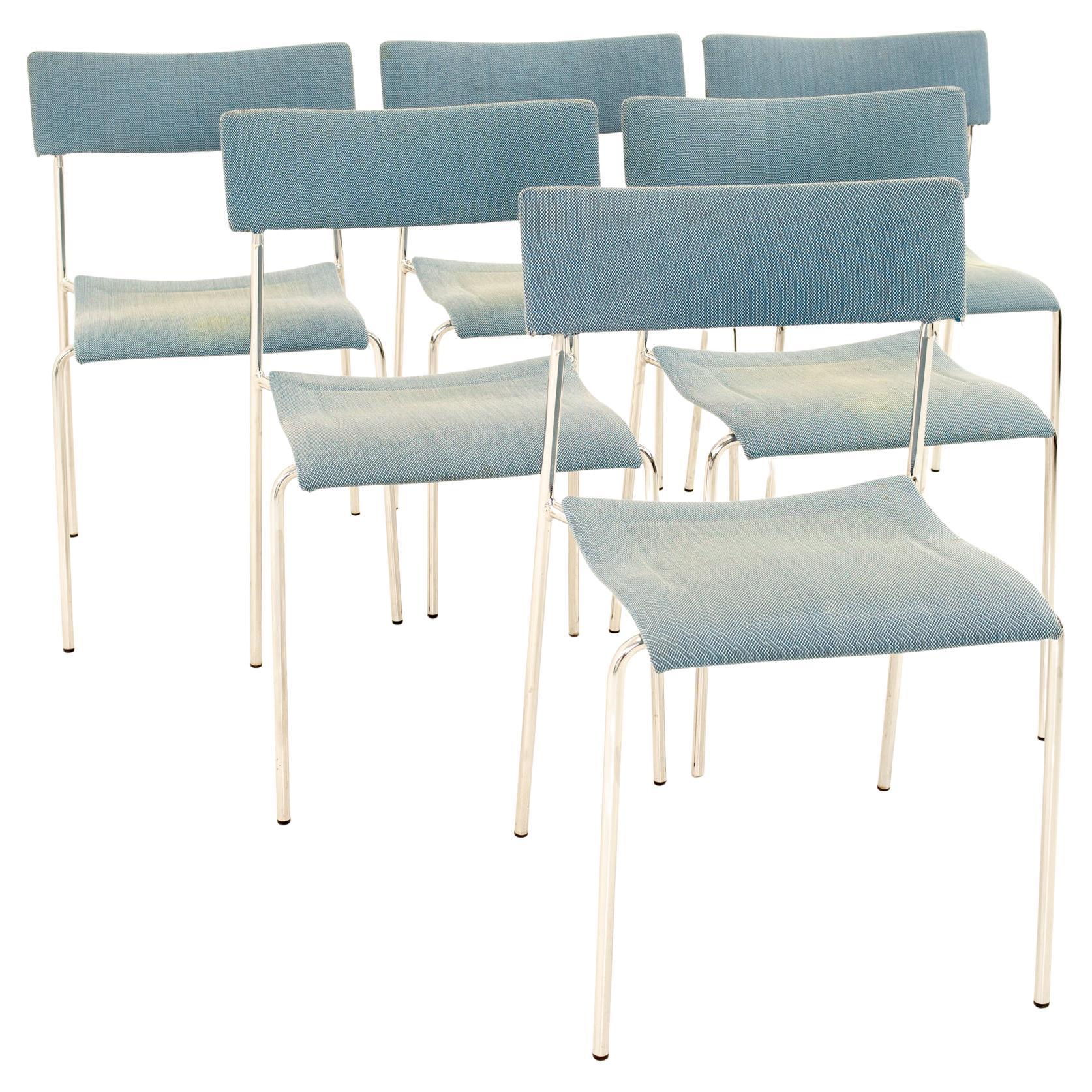 Adam Stegner Plywood and Chrome Stacking Dining Chairs at 1stDibs