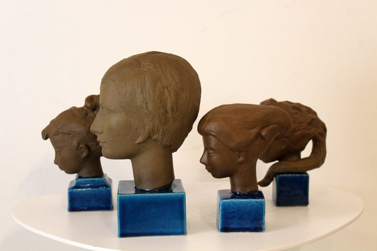 Johannes Hedegaard Royal Copenhagen Denmark Set of 4 Rare Ceramic Busts ...
