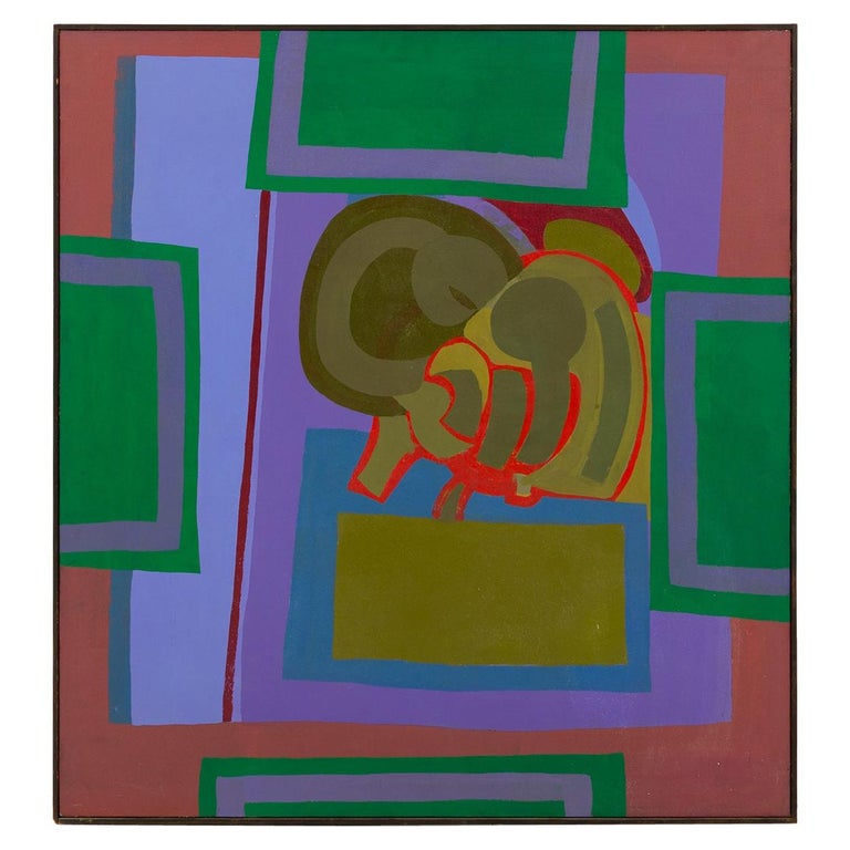 John Almquist Mid Century Original Oil on Canvas Wall Art at 1stDibs