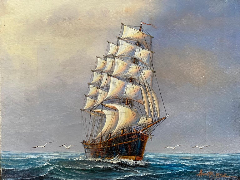 John Ambrose RSMA - “Three Mast, Square Rigger” For Sale at 1stDibs