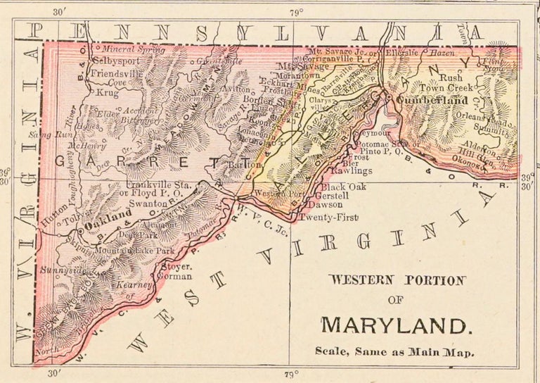 1895 Map of Delaware and Maryland For Sale at 1stDibs