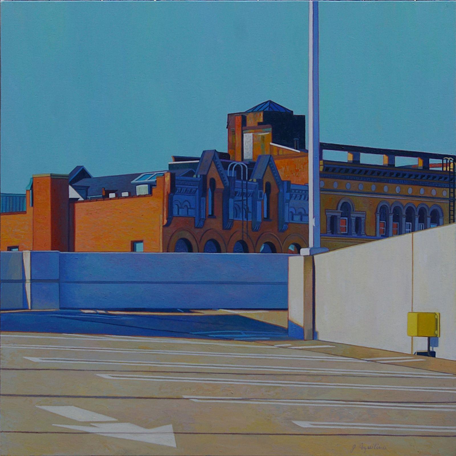 John Aquilino - View from My Hotel Room, Painting, Oil on Canvas For Sale at 1stDibs