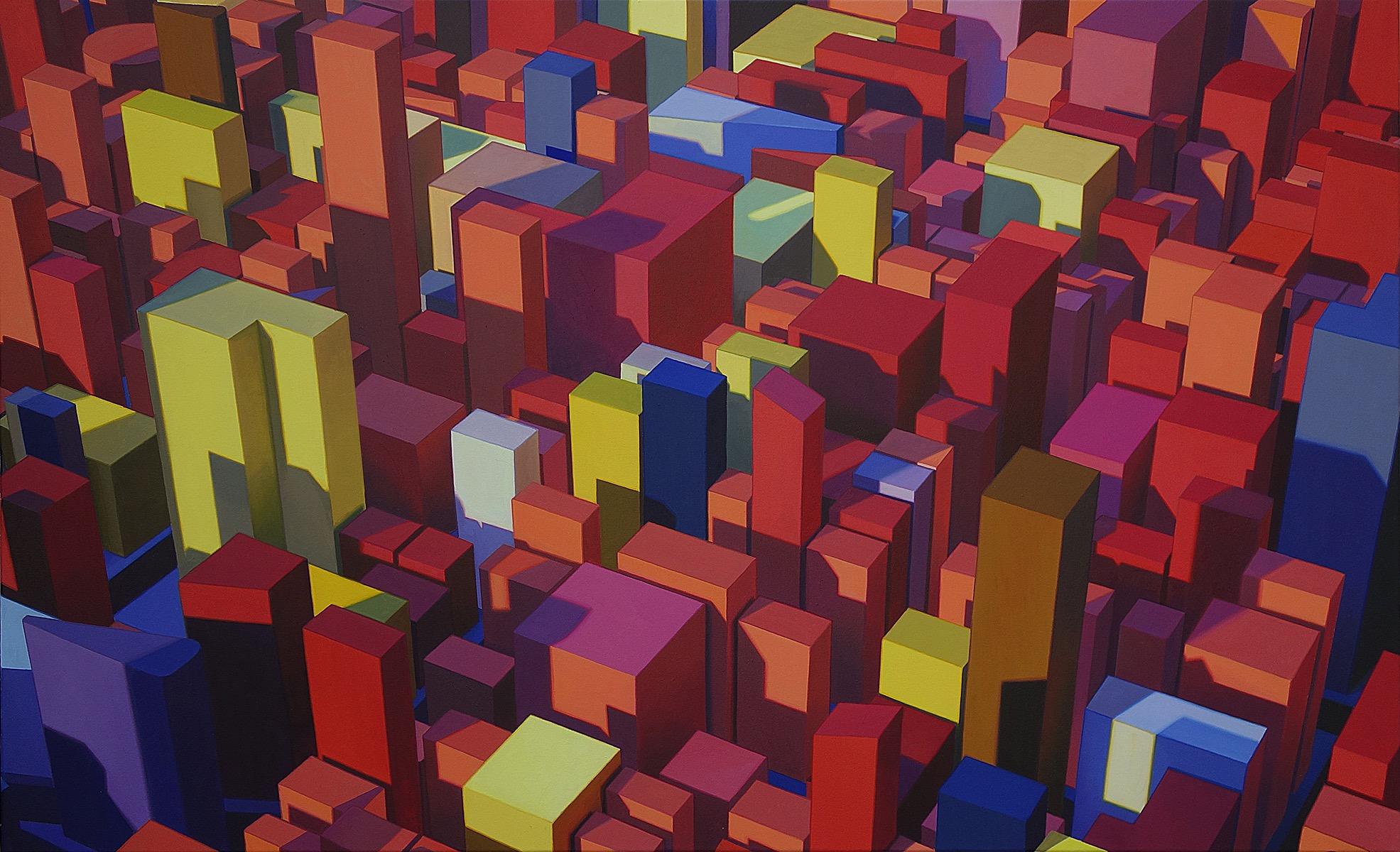 John Aquilino - View from My Hotel Room, Painting, Oil on Canvas For Sale at 1stDibs